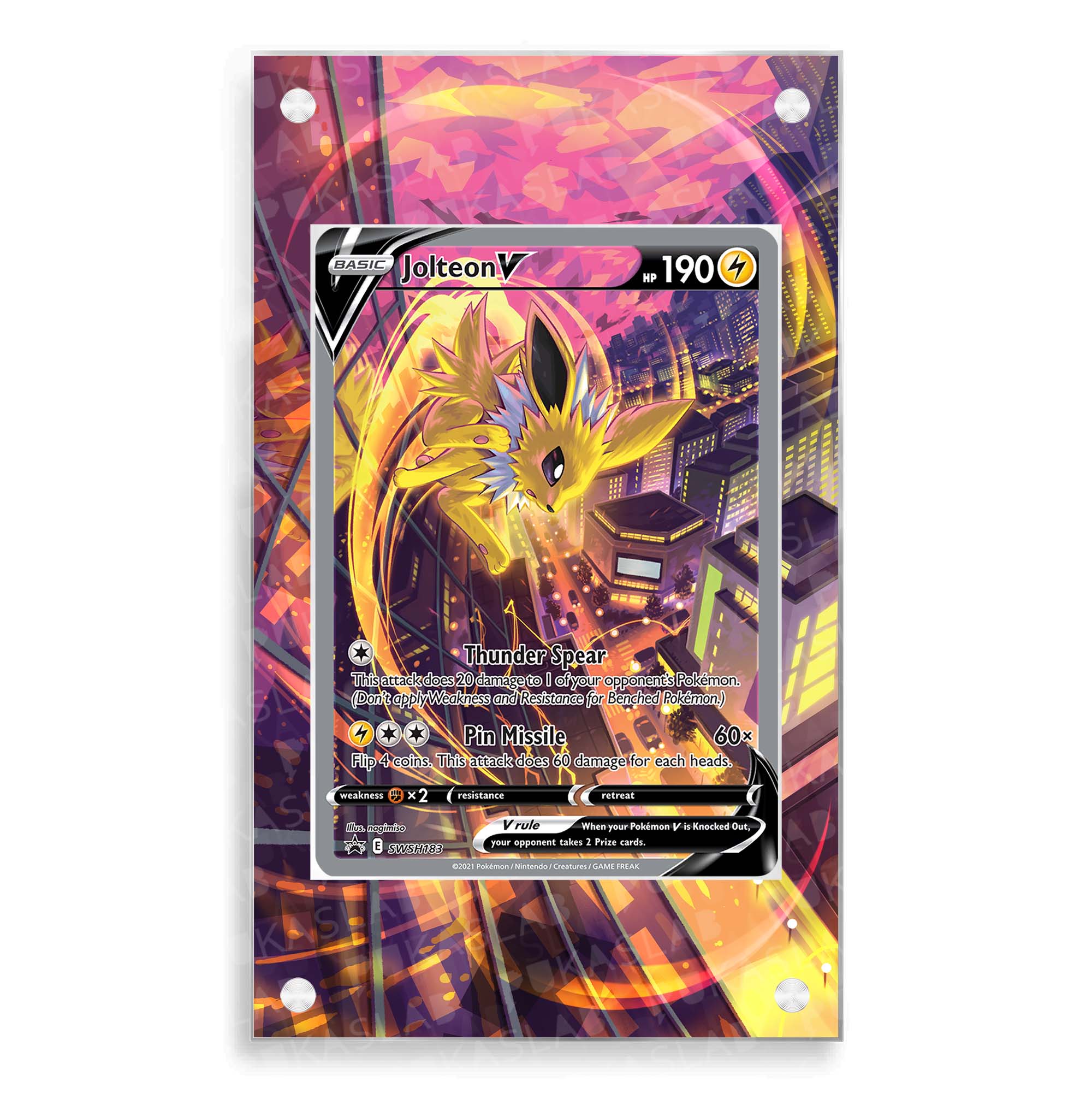 Jolteon V SWSH183 Magnetic Case - Pokemon Extended Art Case – PukaSlab