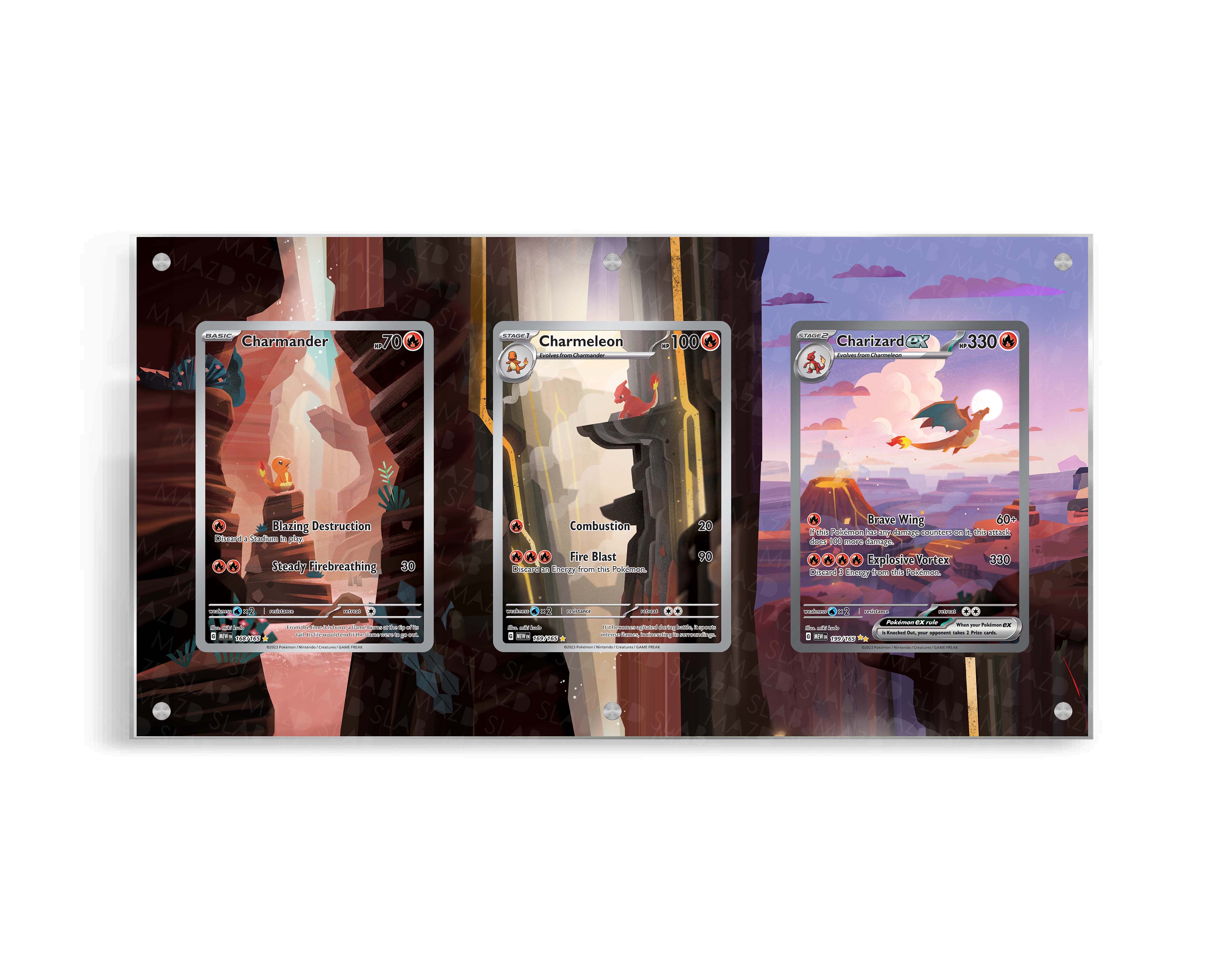 Charmander Charmeleon Charizard 151 Triple Extended Art Case – PukaSlab