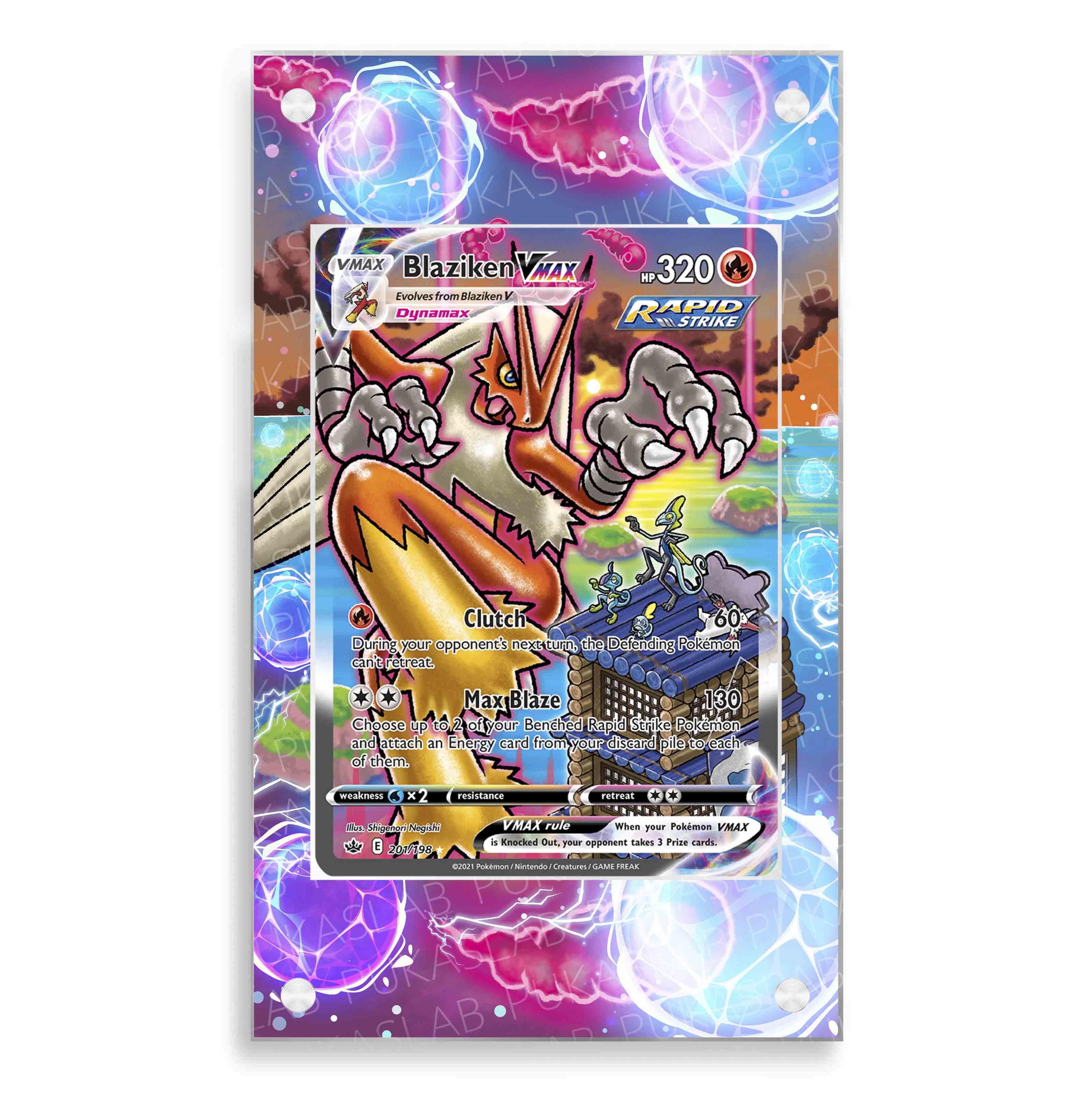 Blaziken VMAX 201/198 Magnetic Case - Pokemon Extended Art Case – PukaSlab