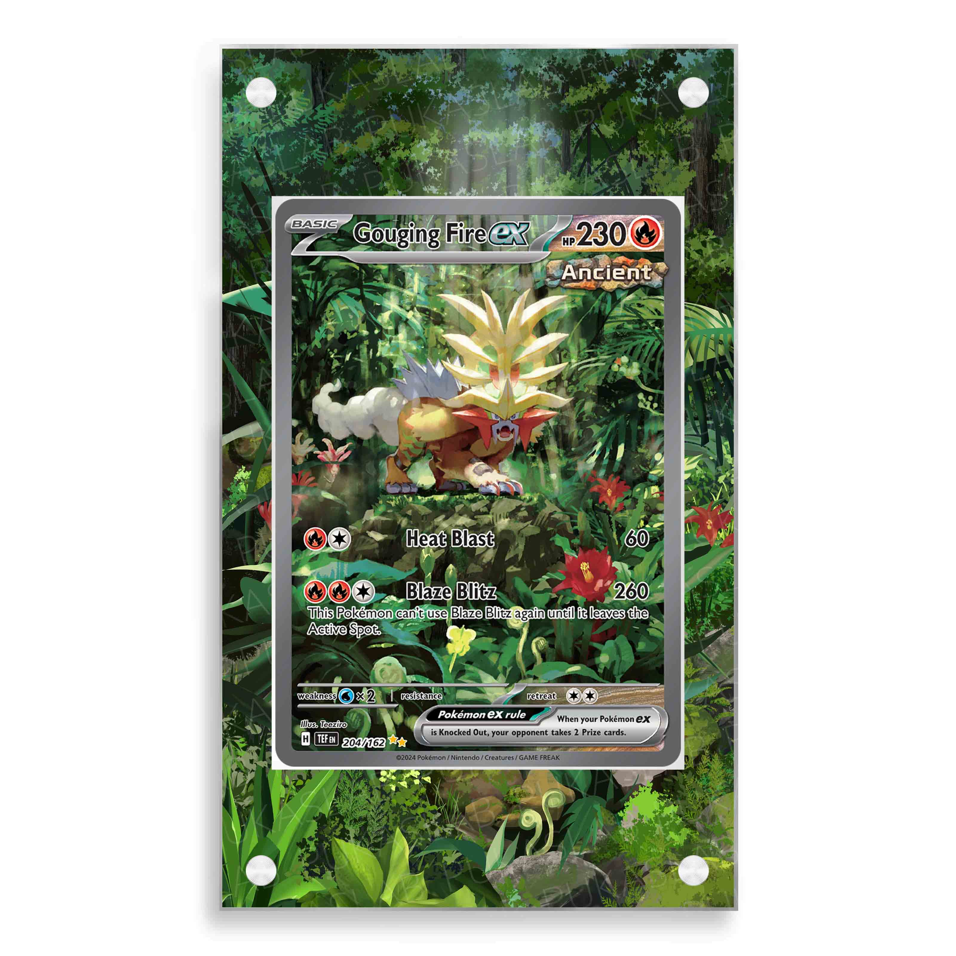 Gouging Fire EX 204/162 Magnetic Case - Pokemon Extended Art Case ...