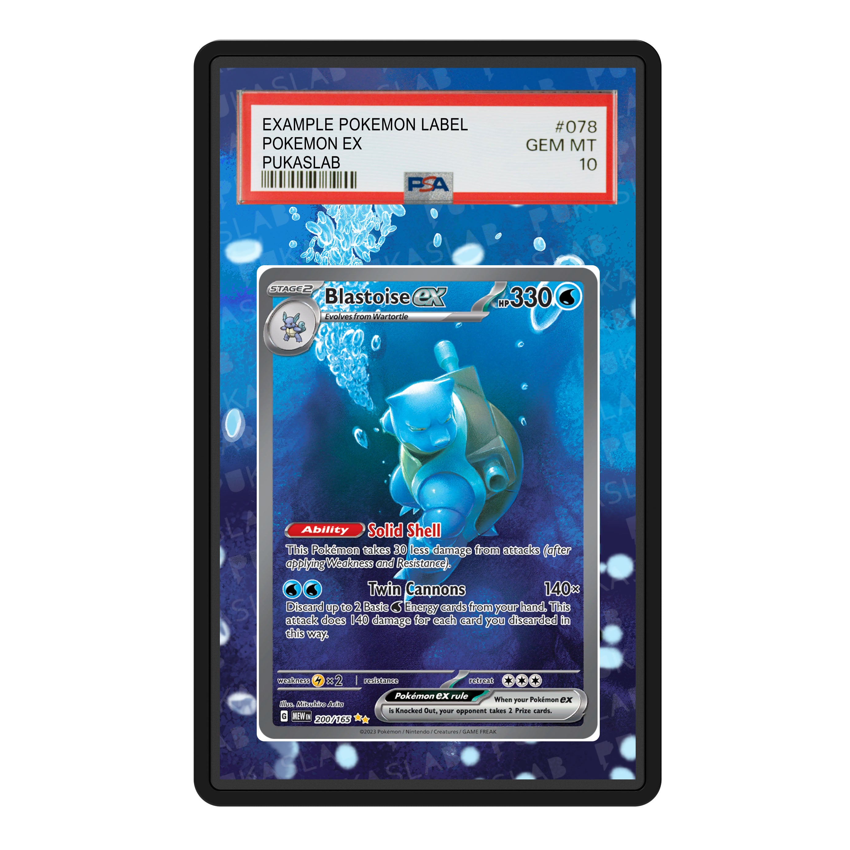 Blastoise 200/165 PSA Slab Extended Art Aluminum Case – Pokemon Graded ...